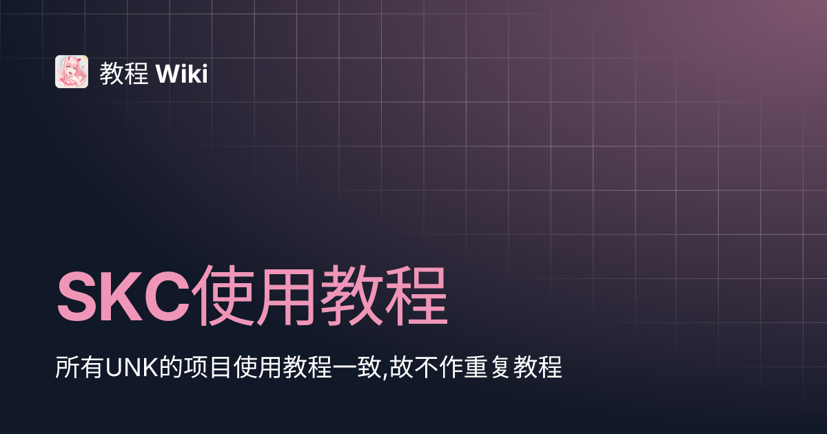 SKC使用教程 | 教程 Wiki