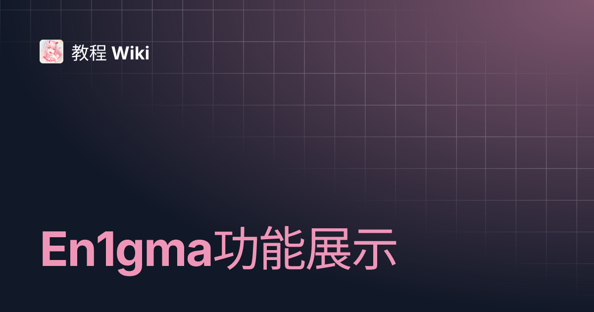 En1gma功能展示 | 教程 Wiki